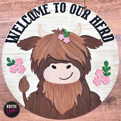 Highland Cow Door Hanger Diy Kit Unfinished