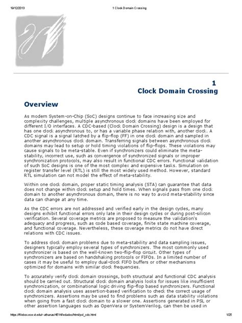 1 Clock Domain Crossing Pdf Digital Electronics Electrical