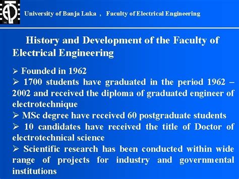 University Of Banja Luka Faculty Of Electrical Engineering