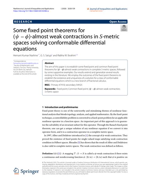 Pdf Some Fixed Point Theorems For Psi Phi Almost Weak Contractions In S Metric Spaces