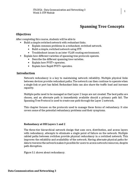 Week 3 Spanning Tree Concepts Pdf Network Switch Computer Network