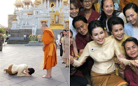 ในพระราชสำนัก เจ้าคุณพระสินีนาฏนั่งพื้นก้มกราบเจ้าคุณธงชัย ทักทาย