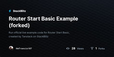 Router Start Basic Example Forked Stackblitz