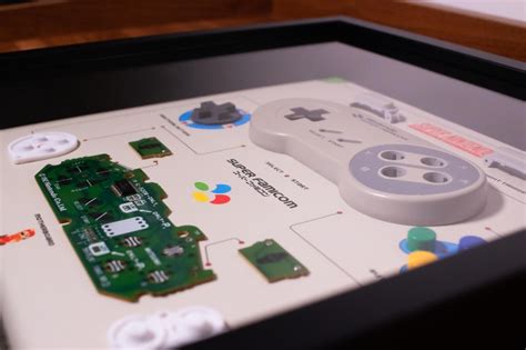 Super Nintendo Famicom Controller Framed Etsy