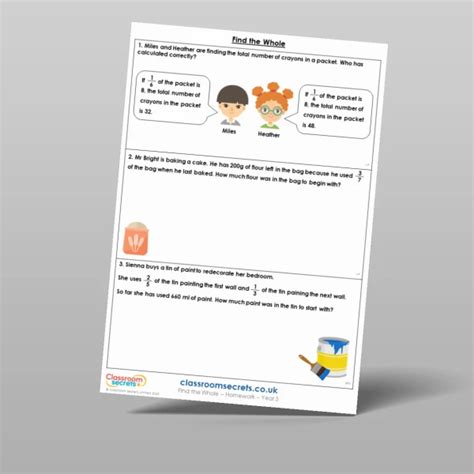 Year 5 Find The Whole Reasoning And Problem Solving Resource Classroom Secrets