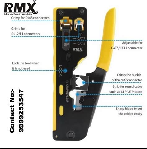 Rmx Rj45 Crimp Tool Pass Through Ethernet Crimper Tool Kit All In One