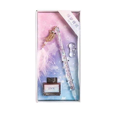 Exquiste Dip Pen Kit Ink Pen Glass Dip Pen With Ink Bottlepen Holdert Box