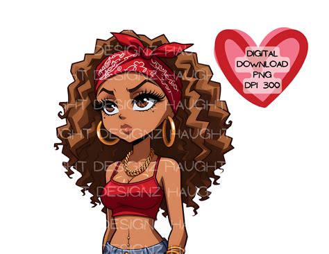 Boondocks Inspired Characters 4 Female Boondocks Style Bundle Png