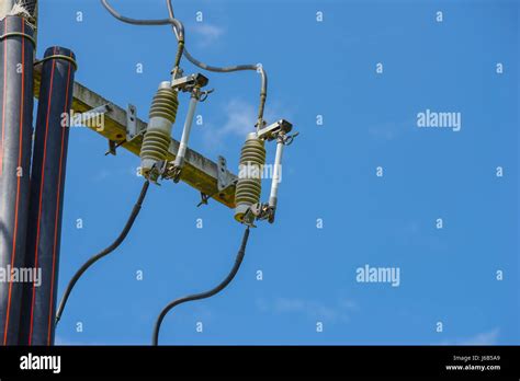 Electric Fuse Equipment On Electrical Pole Supply Stock Photo Alamy
