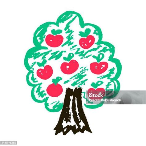 손에 아이콘을 그리기 스타일입니다 왁스 크레용으로 그리기 아이들의 창의력 0명에 대한 스톡 벡터 아트 및 기타 이미지 0명 과수원 과일 Istock