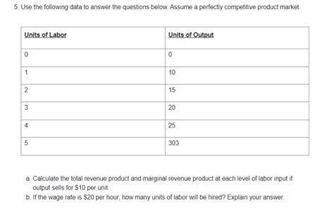 solved 5 use the following data to answer the questions
