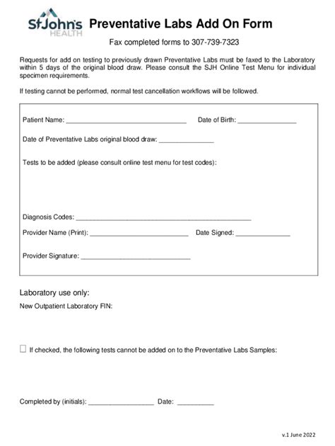 Fillable Online Request To Cancel Laboratory Tests Fax Email Print