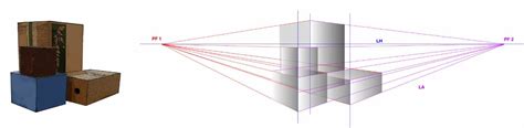Ejercicios De Perspectiva Oblicua O Con Dos Puntos De Fuga