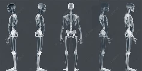 Human Skeleton X Ray Isolated On Black Background Human Skeleton X