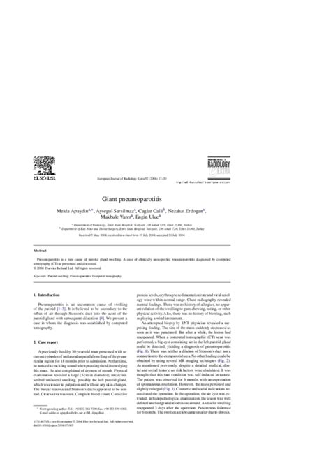 Pdf Giant Pneumoparotitis