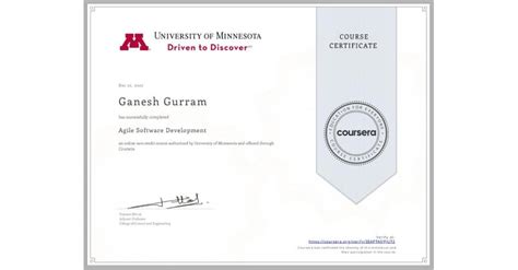Ganesh Gurram On Linkedin Completion Certificate For Agile Software