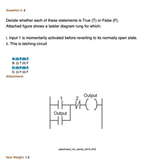 Question 2 Decide Whether Each Of These Statements Is True T Or False F