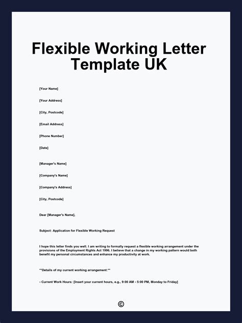 Flexible Working Letter Template Uk