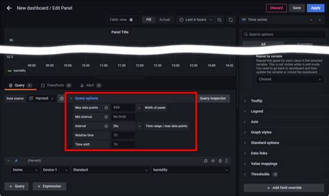 Panel の共通機能 Panel ごとに時間範囲を設定する Query Options Soracom Lagoon 3
