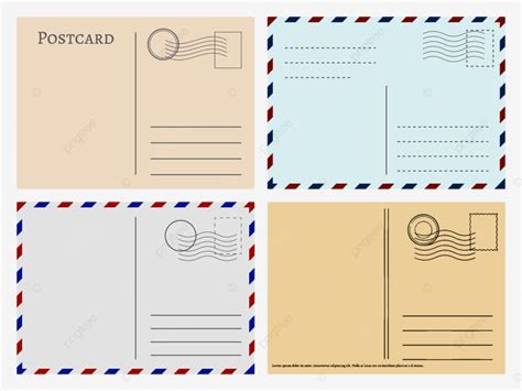 Travel Postcards Vector Hd Images Travel Postcard Templates Post Postal Greeting Element