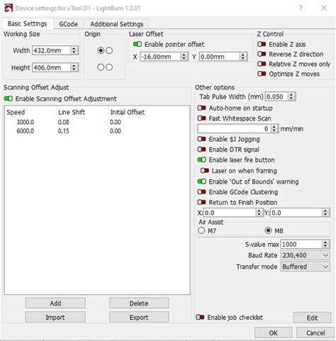 Need Help With Lightburn Settings For My Xtool My Workspace Is Very