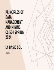 Foundations Of SQL Data Management Mining Essentials Course Hero