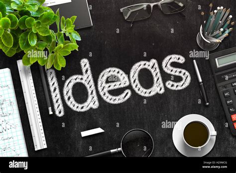 Black Chalkboard With Ideas 3D Rendering Stock Photo Alamy