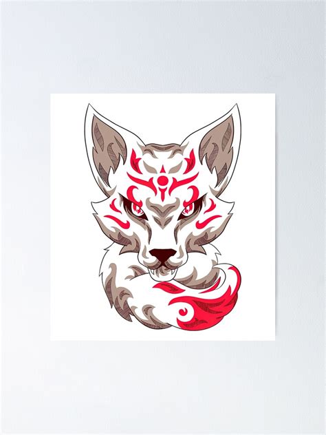 Kawaii Anime Wolf Girl Kitsune Wolf Girl Kawaii Anime Poster By