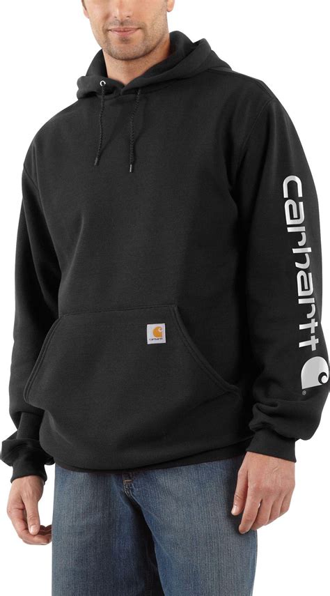 Carhartt Cotton K288 Midweight Hooded Logo Sweatshirt In Black For Men