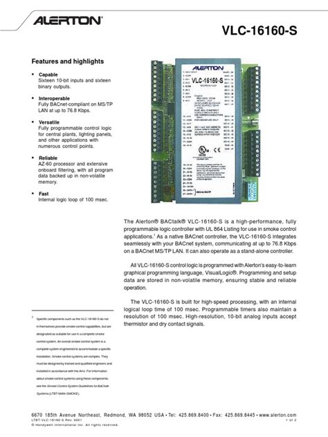 Alerton Ltbt Vlc 16160 S Pdf