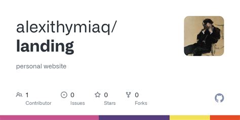 Github Alexithymiaq Landing Personal Website