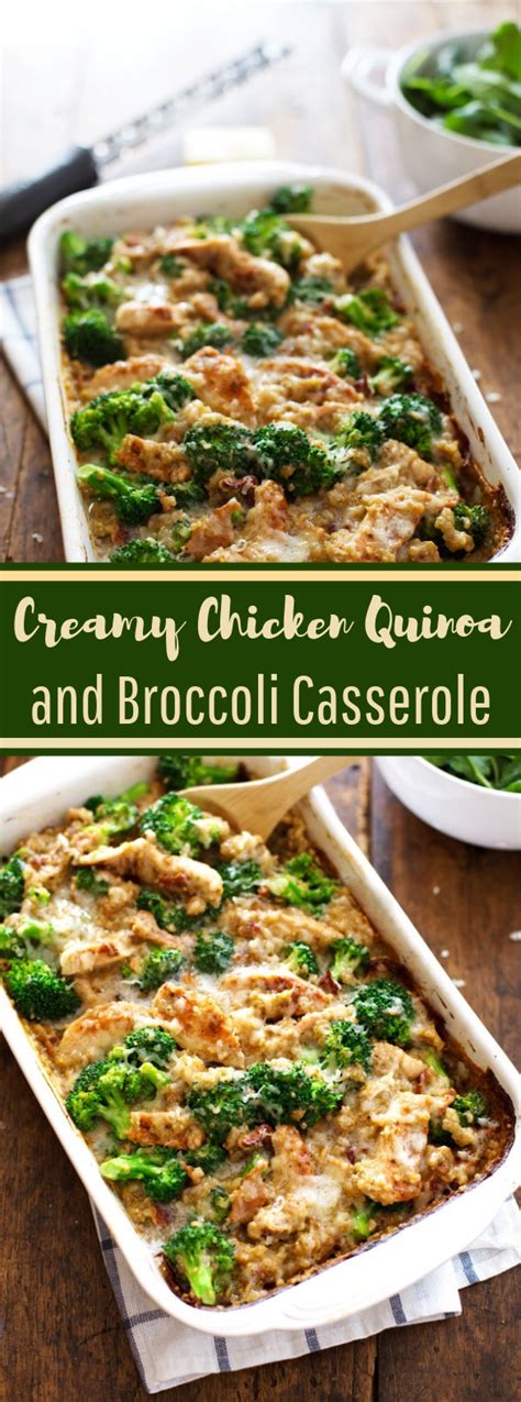 Creamy Chicken Quinoa And Broccoli Casserole Healthy Lowcarb Rf Chicken