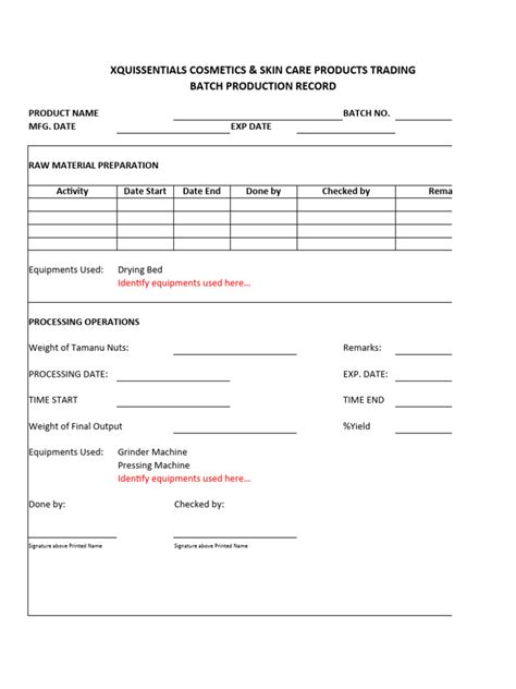 Batch Production Record Pdf