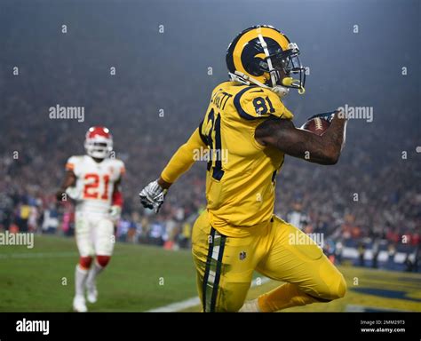 Los Angeles Rams Tight End Gerald Everett Scores A Touchdown During The