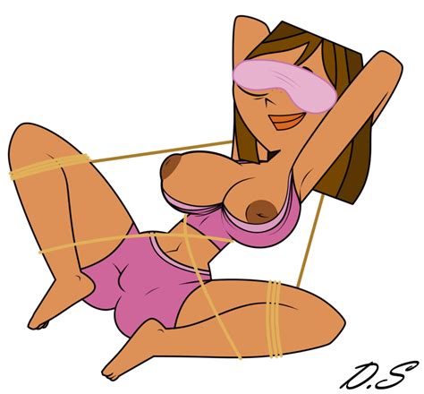 Rule 34 Bound Breasts Brown Hair Brown Nipples Courtney Tdi Dark