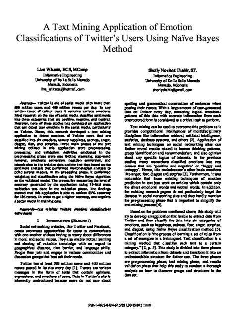 pdf a text mining application of emotion classifications of twitter s