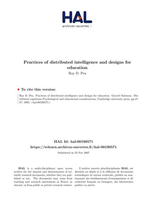pdf practices of distributed intelligence and designs for
