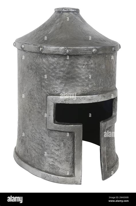 Cylindrical Helmet Worn By The Knights Of Camelot In The Film Monty Python And The Holy Grail