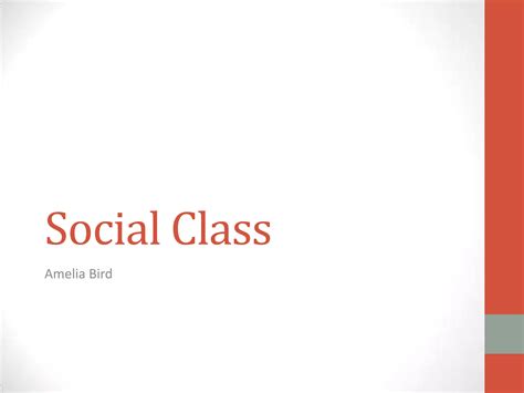 Social Class Ppt