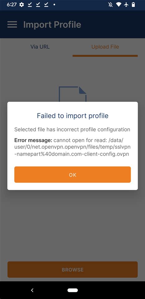 openvpn android can not read data import file profile discussions