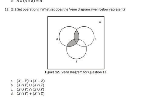 Solved Set Operations What Set Does The Venn Chegg