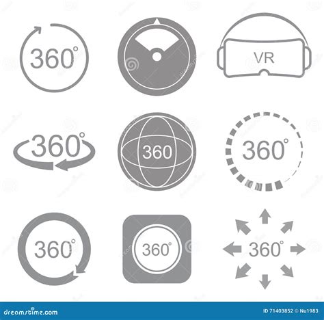 Degrees View Vector Icons Set Virtual Reality Icons Isolated