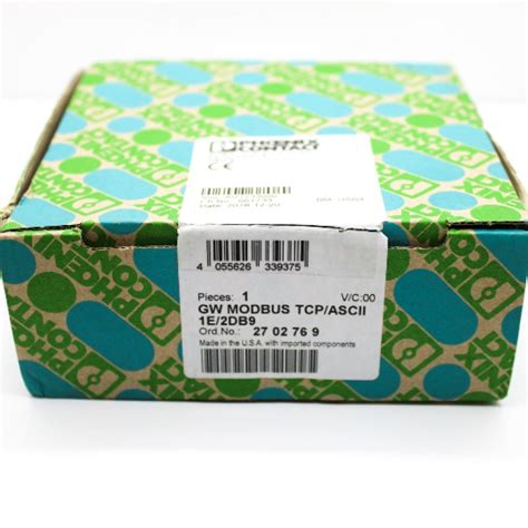 Phoenix Contact Gw Modbus Tcp Ascii 1e 2db9 Interface Module 2702769 Primelec