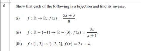 solved 3 show that each of the following is a bijection and