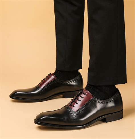 Mens Genuine Leather Oxfords Formal Shoes Santimon