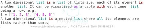 12 What Is A Two Dimensional List How Is It Related To Nested Lists