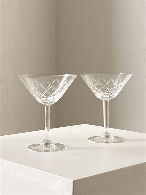 Set Of Four French Mid Century Crystal Martini Glasses The Diarist