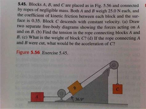 Solved Blocks A B And C Are Placed As In Fig 556 And