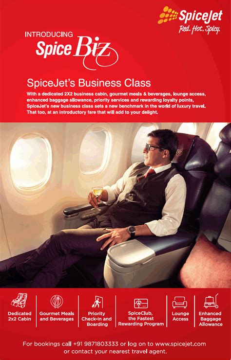 Spicejet Introduing Spice Biz Business Class Ad Advert Gallery