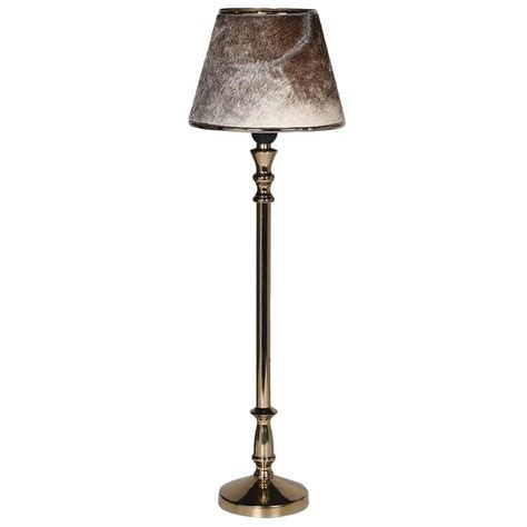 Gold Lamp With Hide Shade Maison White